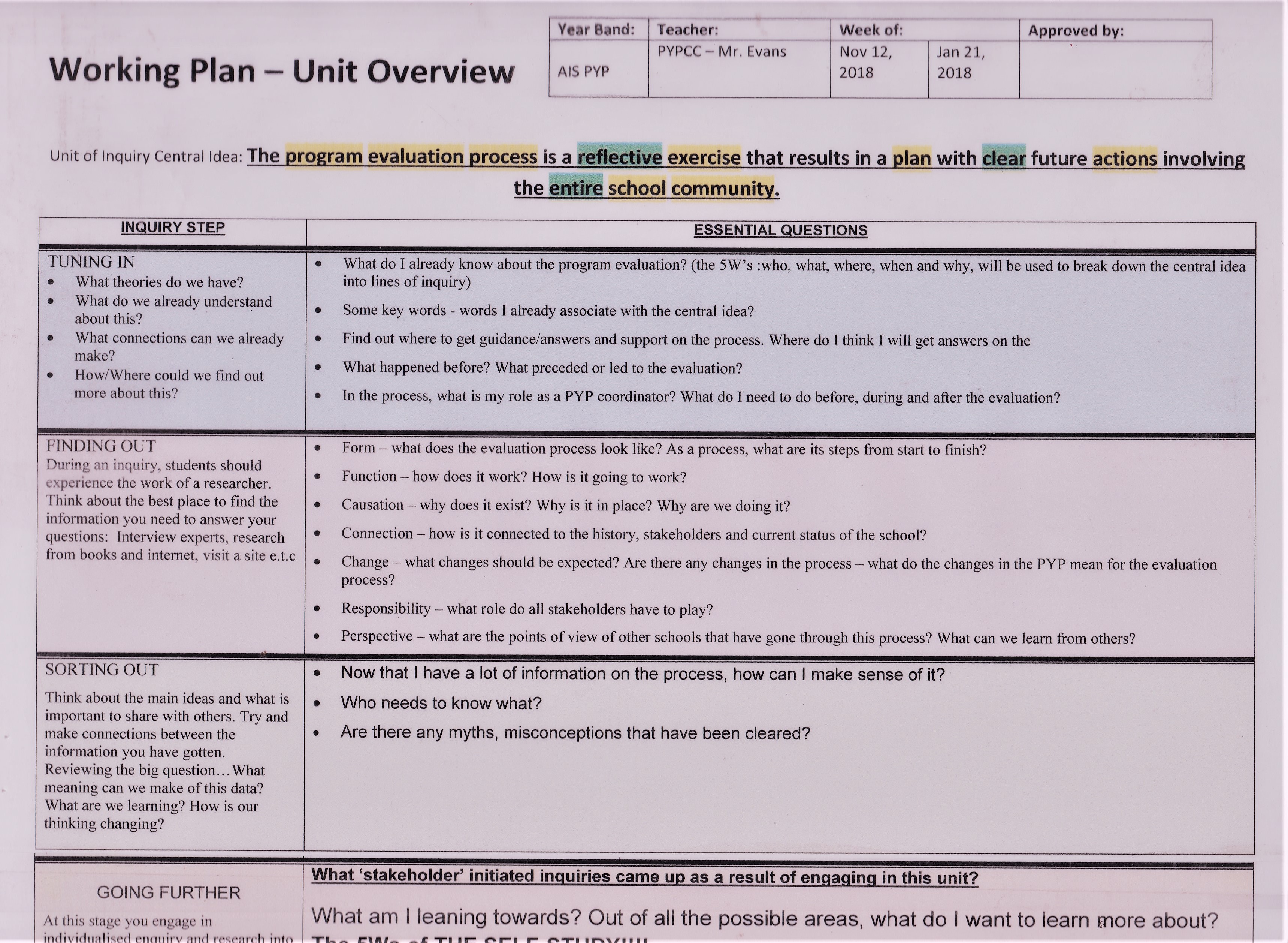 The PYP Self-study – A spark! – Page 5 – My Quest to Evidence Learning